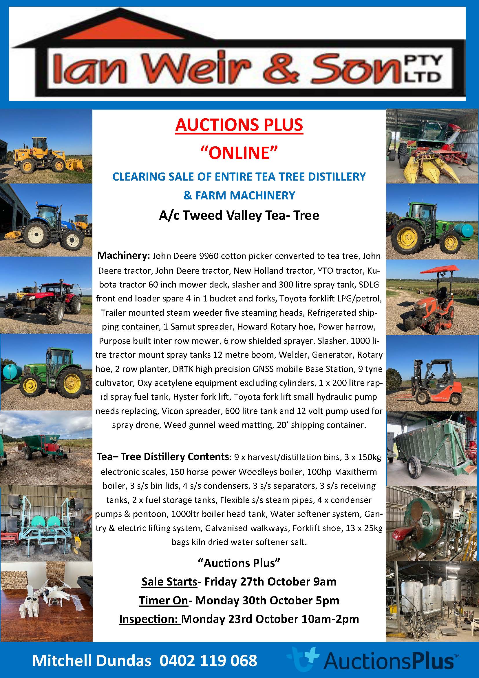 ONLINE CLEARING SALE – AUCTIONS PLUS | Ian Weir and Son